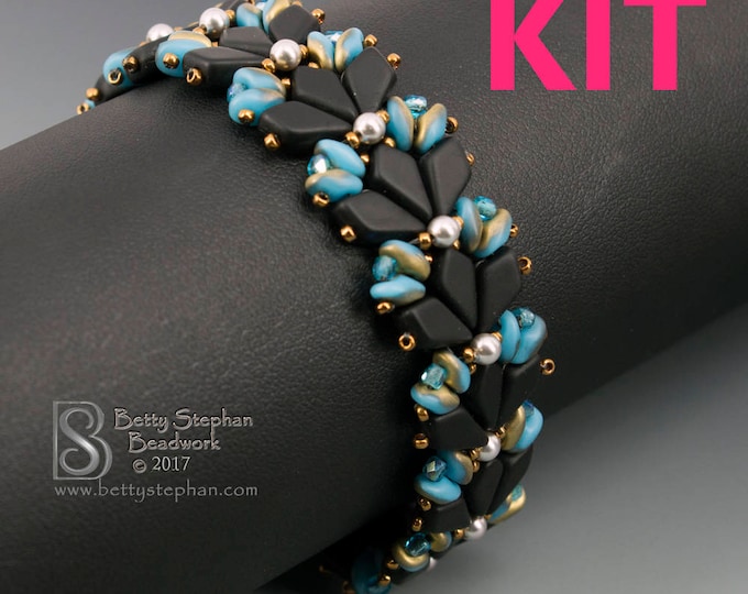 Kite Bracelet Version 2 Black and Blue Beading Kit - Etsy