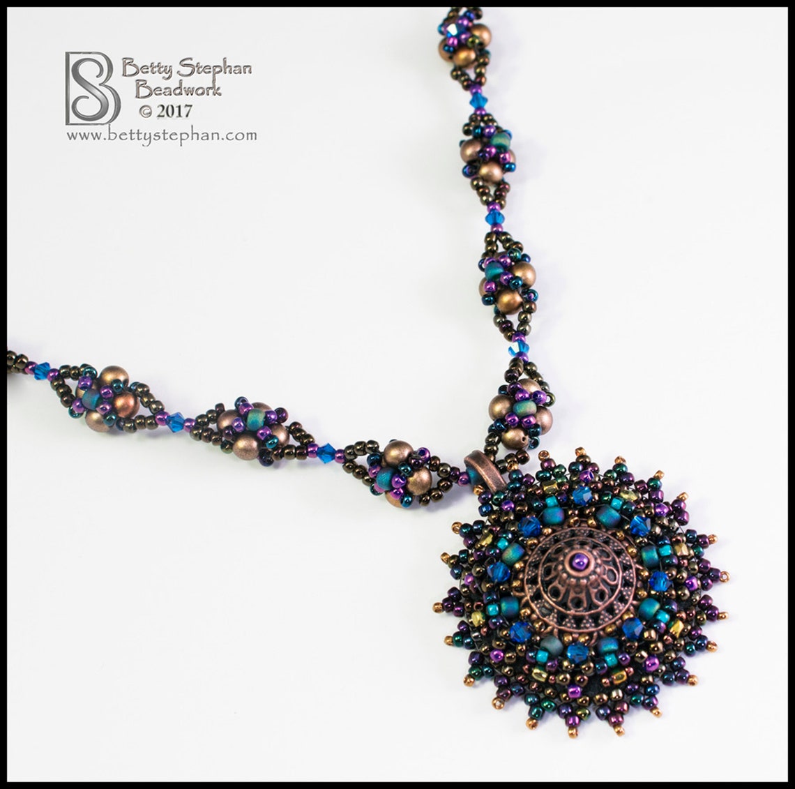 KIT Ariana Beaded Necklace Blue and Copper Colorway - Etsy