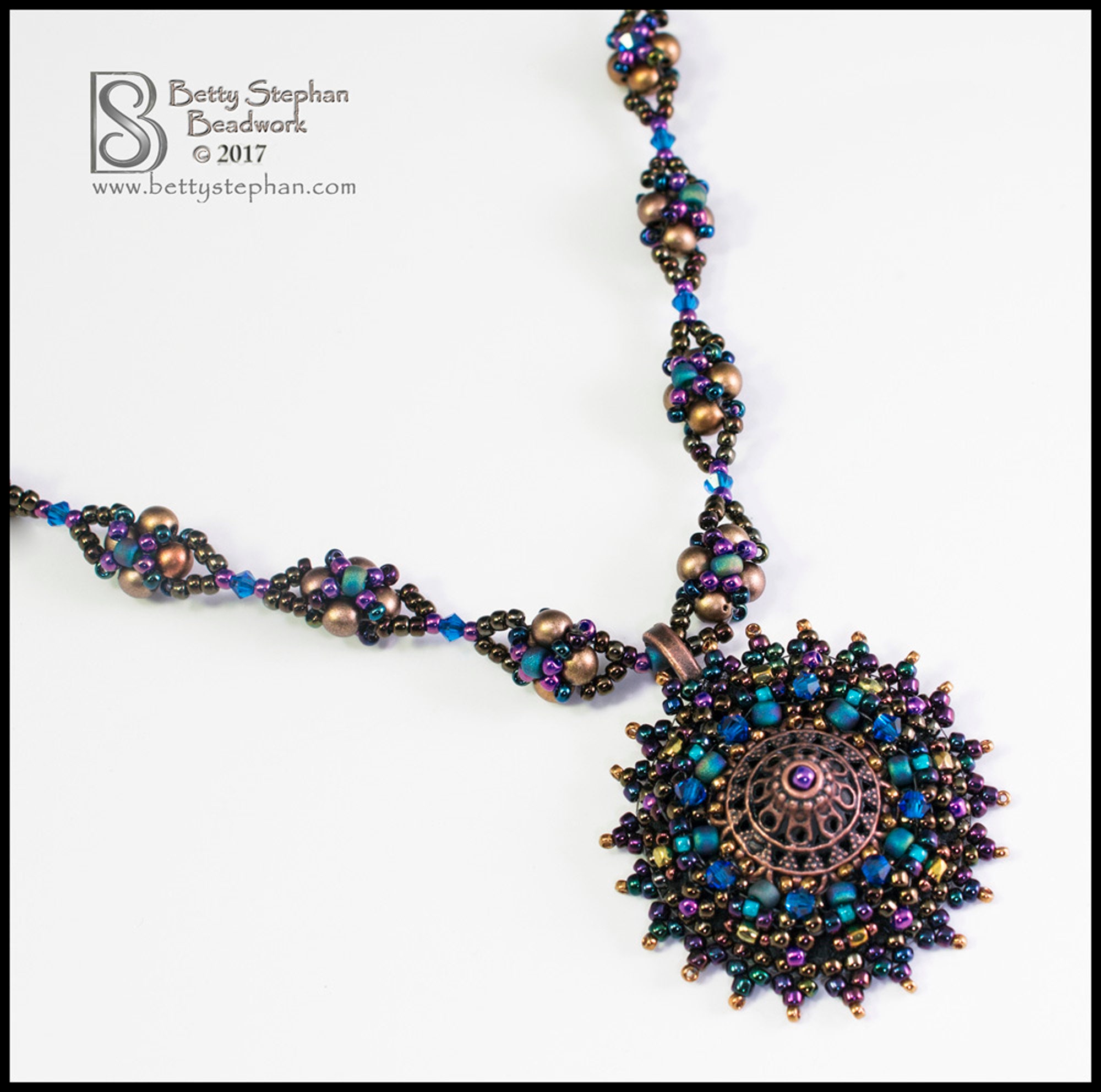 KIT- Ariana Beaded Necklace Blue and Copper Colorway - Etsy