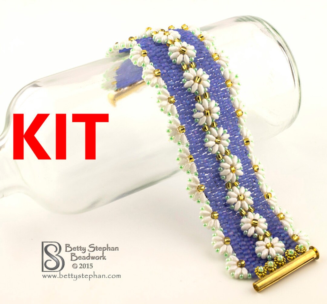 Lazy Daisy Beadwoven Bracelet Kit Blue and White-full KIT or Refill Kit ...