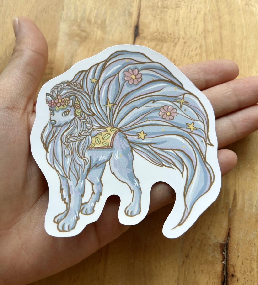 Garden Ninetails Vinyl Sticker Cute Sticker - Etsy
