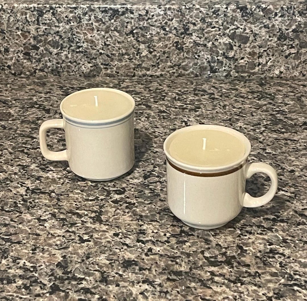 Vanilla Scented Mug Candle (vintage Diner Style Coffee Mugs) - Etsy