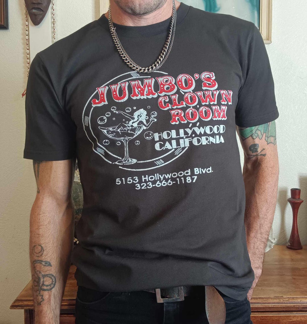 Jumbos Clown Room Repro on Faded Black Heavy Cotton - Etsy