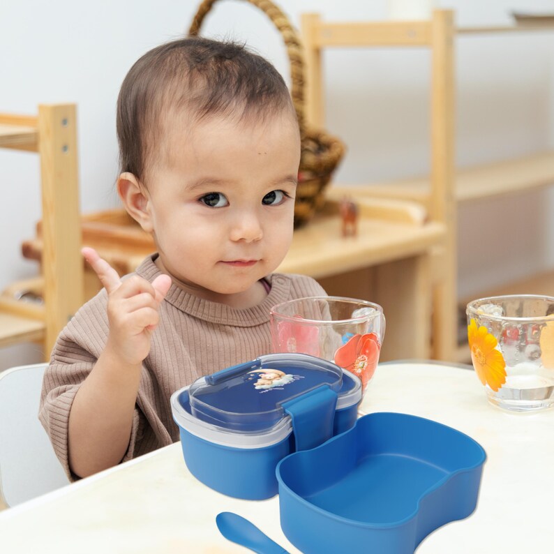 Personalized Baby Snack Box, Two-tier Bento Box, Custom Name School ...