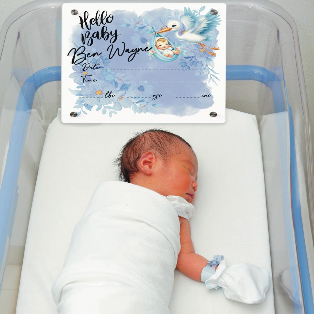 Welcome Baby Personalized Birth Sign, Acrylic Baby Hospital Signs ...