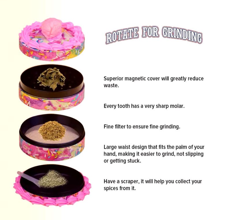 Kawaii Strawberry Cake Metal Grinder Cake Shape Herb Grinder Pastel ...