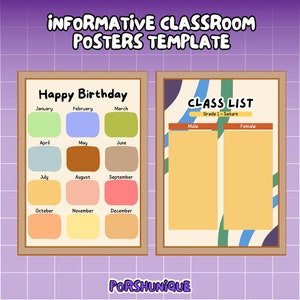 Editable Informative Classroom Posters Template Educational Canva ...