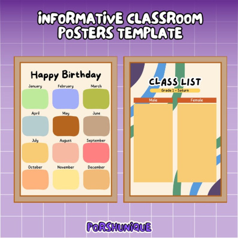 Editable Informative Classroom Posters Template Educational Canva ...