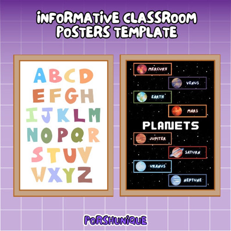 Editable Informative Classroom Posters Template Educational Canva ...