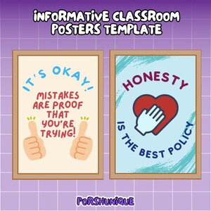 Editable Informative Classroom Posters Template Educational Canva ...