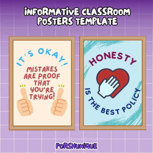 Editable Informative Classroom Posters Template Educational Canva ...