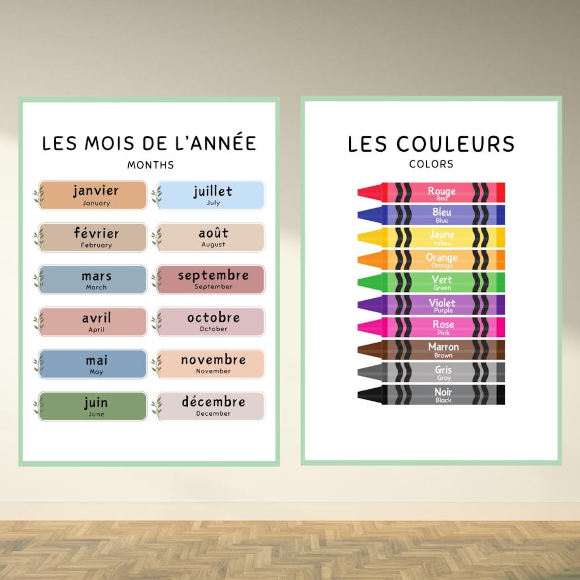 Bilingual French Educational Posters: Shapes, Numbers, Alphabet ...