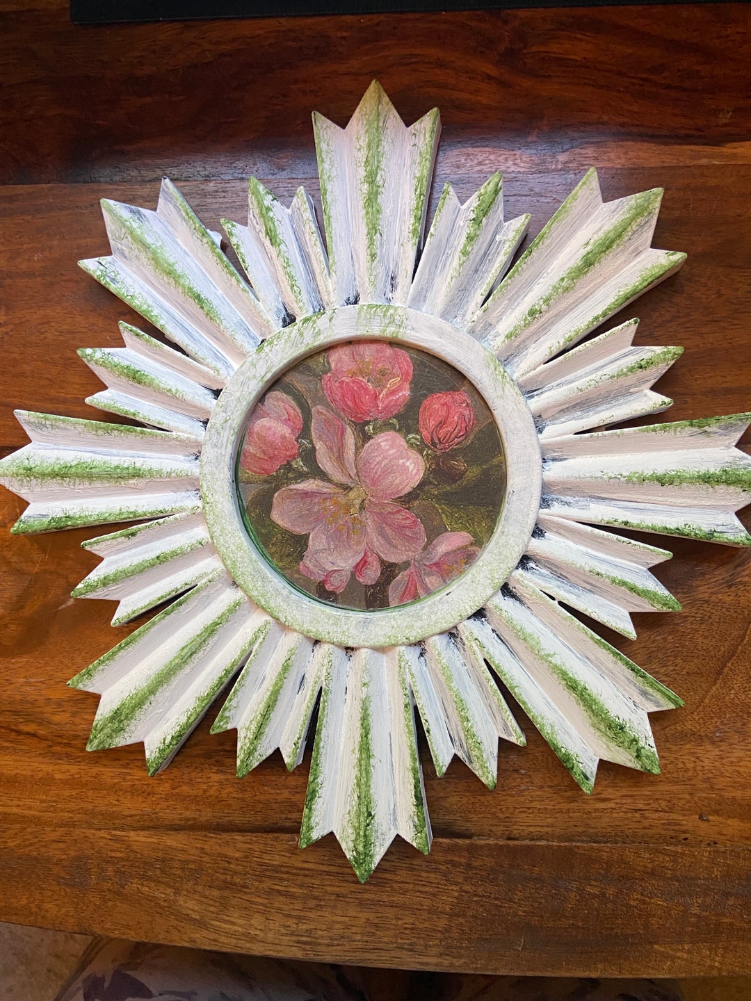 Floral Decoupage Wall Decor With Custom Painted Frame - Etsy