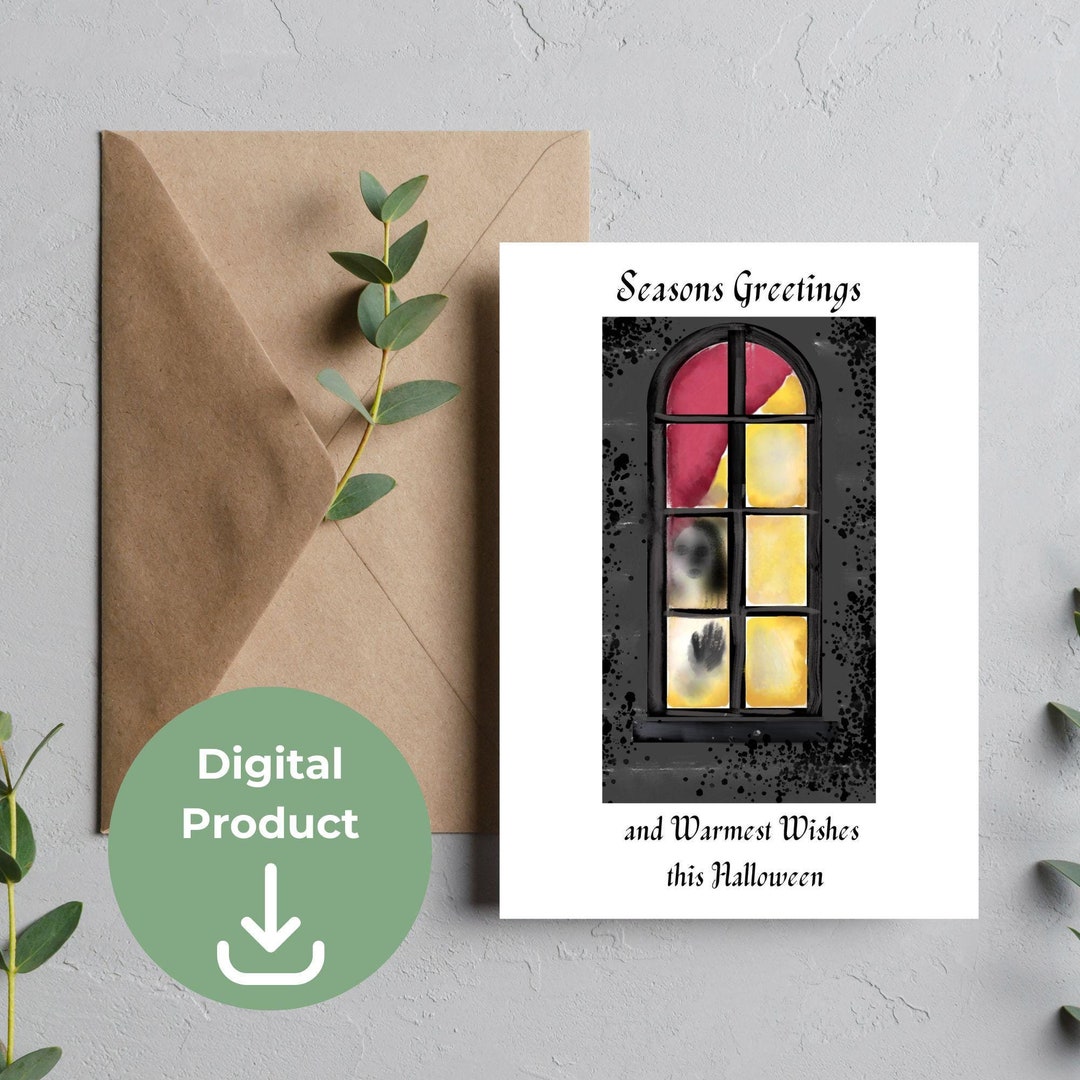 Spooky Greetings Digital Halloween Card (printable) - Etsy