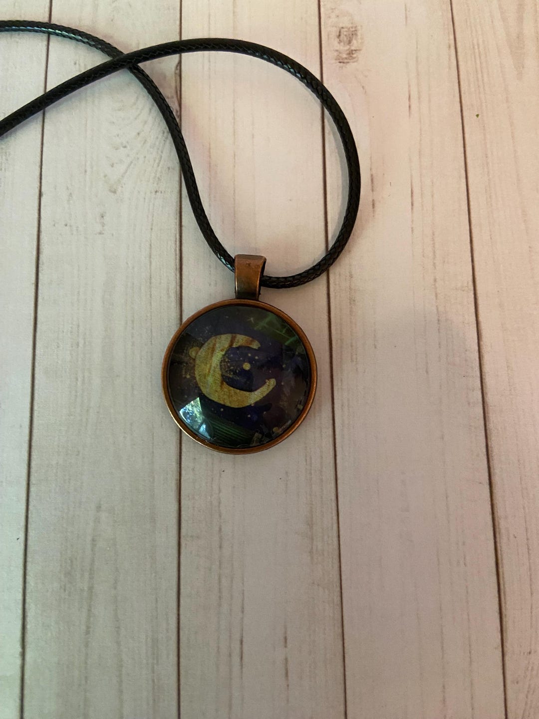 Washi Tape Decoupage Moon Pendant - Etsy