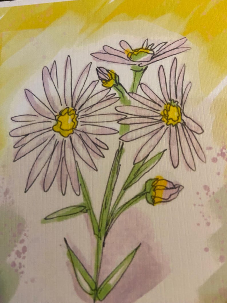 September Birth Flower Handmade Greeting Card - Etsy