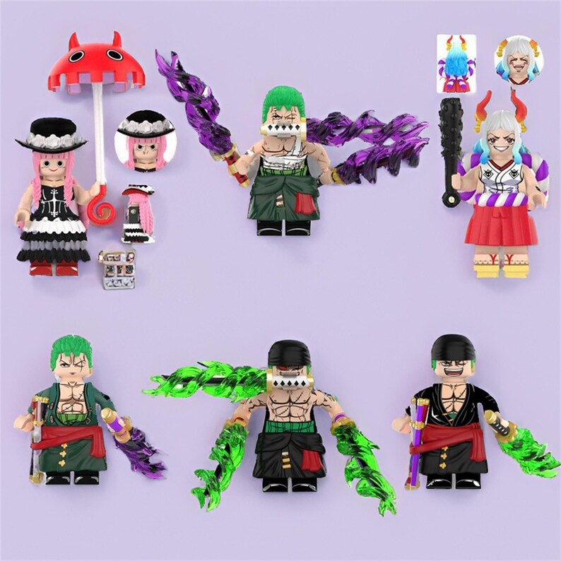 6PCS Luffy Yamato Minifigures Toys Action Figures Building Toys ...