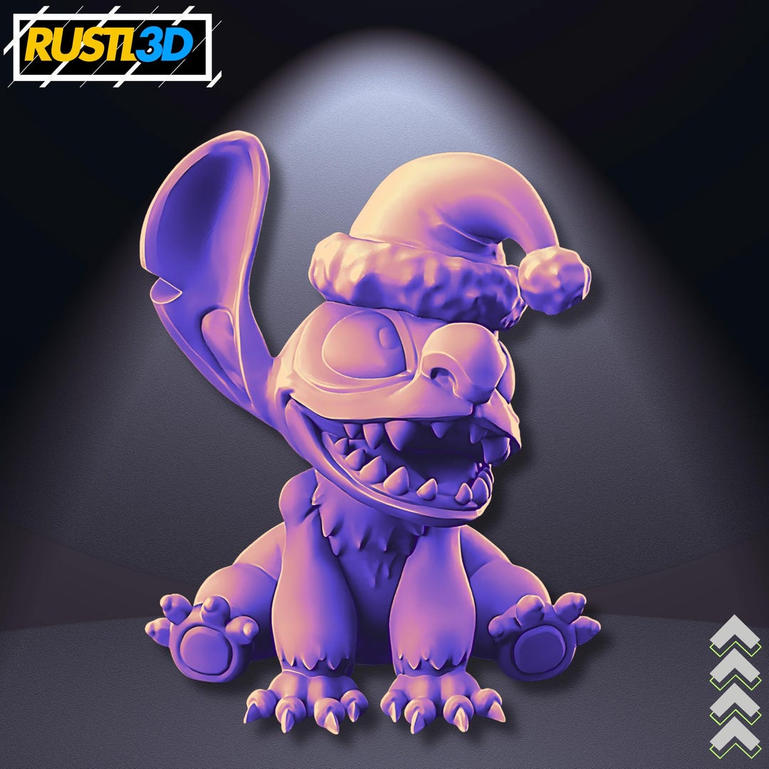 Stitch Xmas Figure, Lilo & Stitch Stl File 3D Printing, Stl 3D Model ...