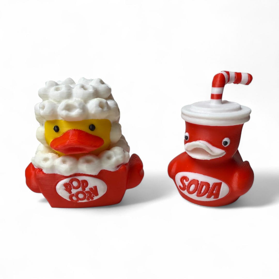 Popcorn and Soda Duck Set – 3d-printed Snack Duo With Movie Theater ...
