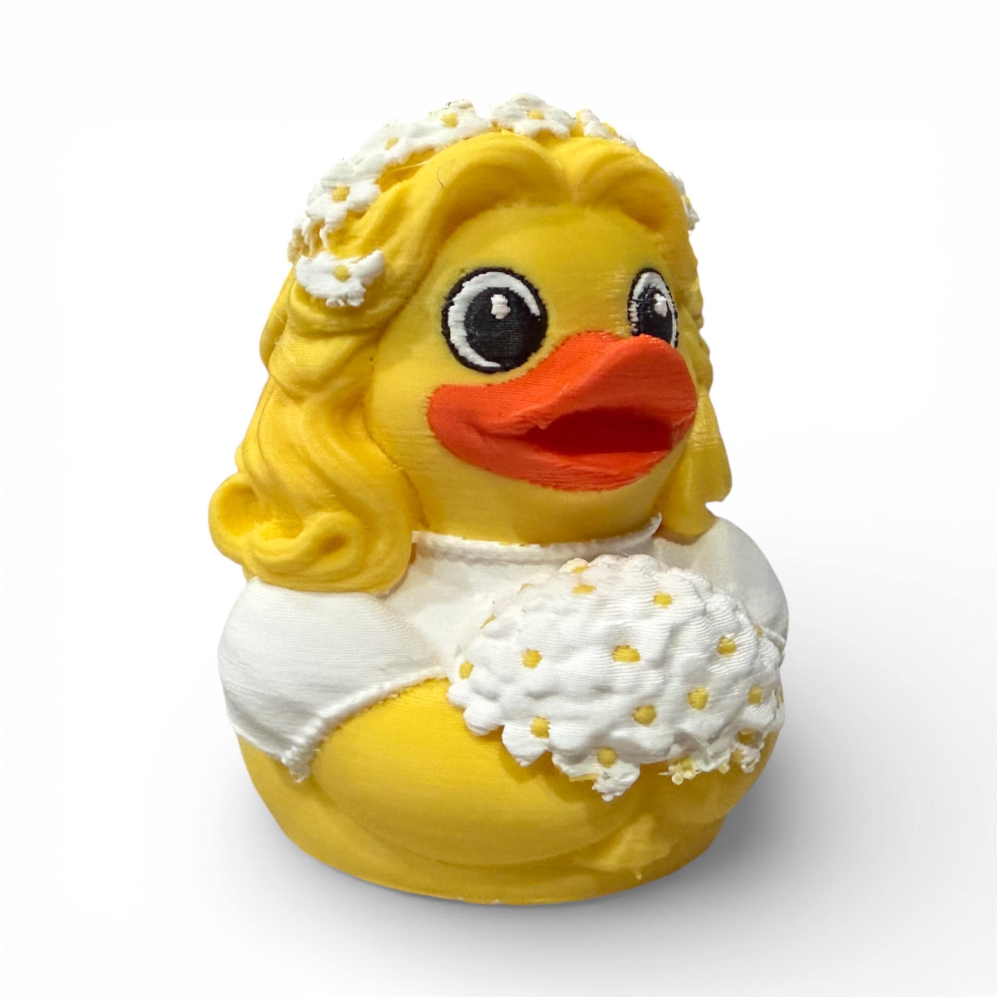 3D Printed Bride Duck | Wedding | Bridal Party | Just Married | Yellow ...