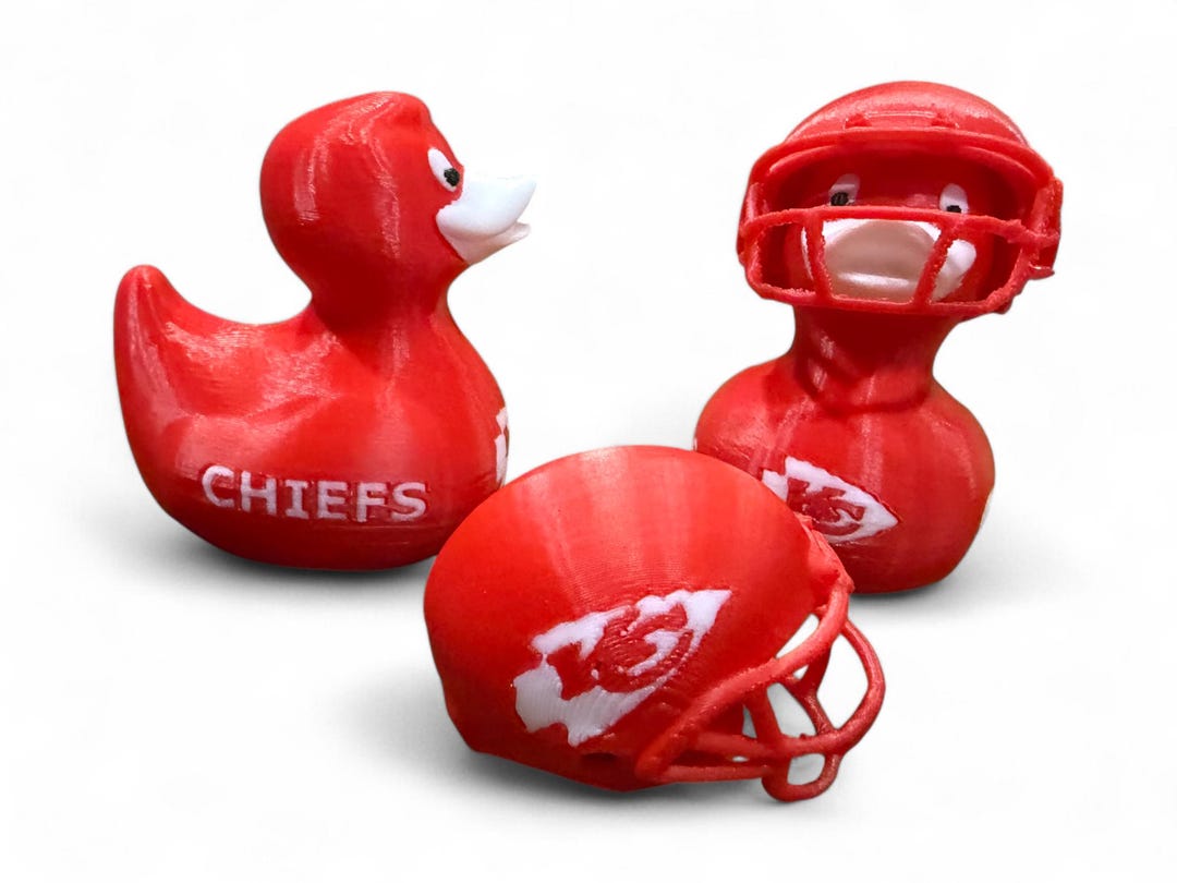 Kansas City Football Duck With Helmet — Red and White Small Game Day ...