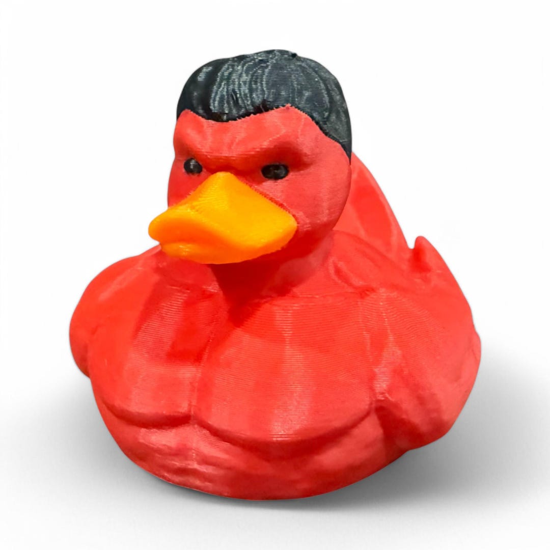 Hulking Red Duck – 3d-printed Duck With Strength, Rage & Smashing Style ...