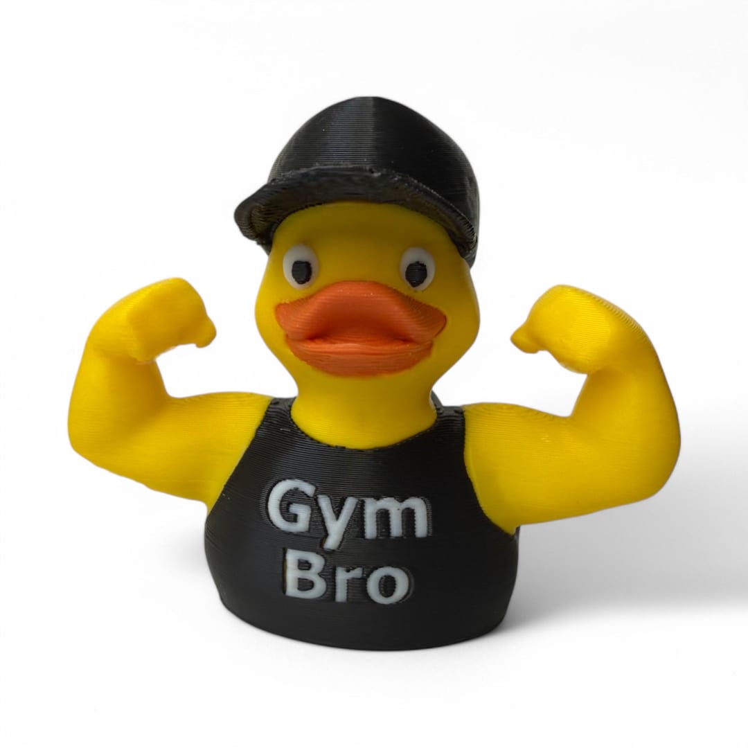 3D Printed Gym Bro Duck: Hilarious Fitness Gift - Etsy