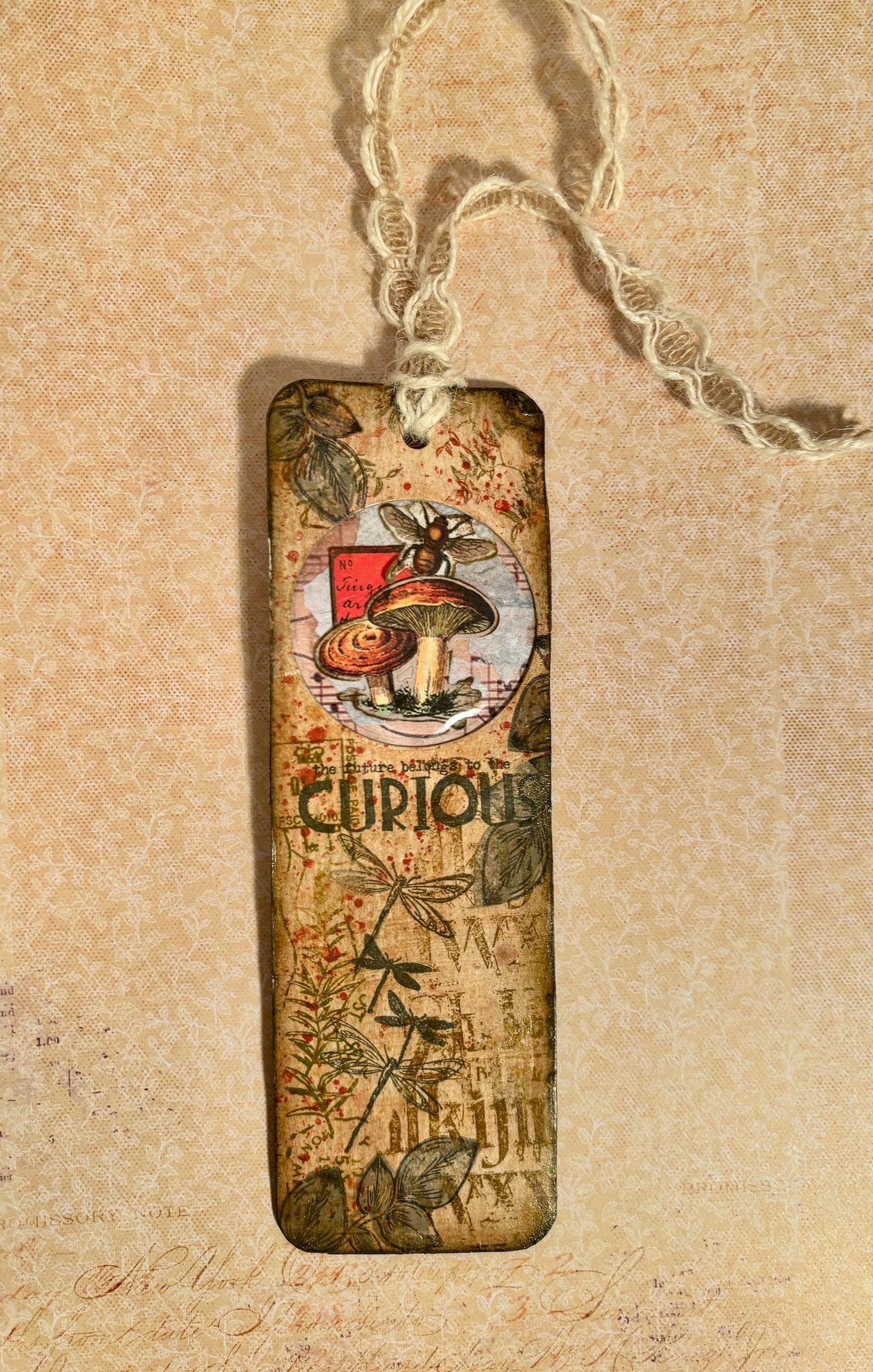 Mushroom Specimen Window Junk Journal Tag or Bookmark With Cottage Core ...