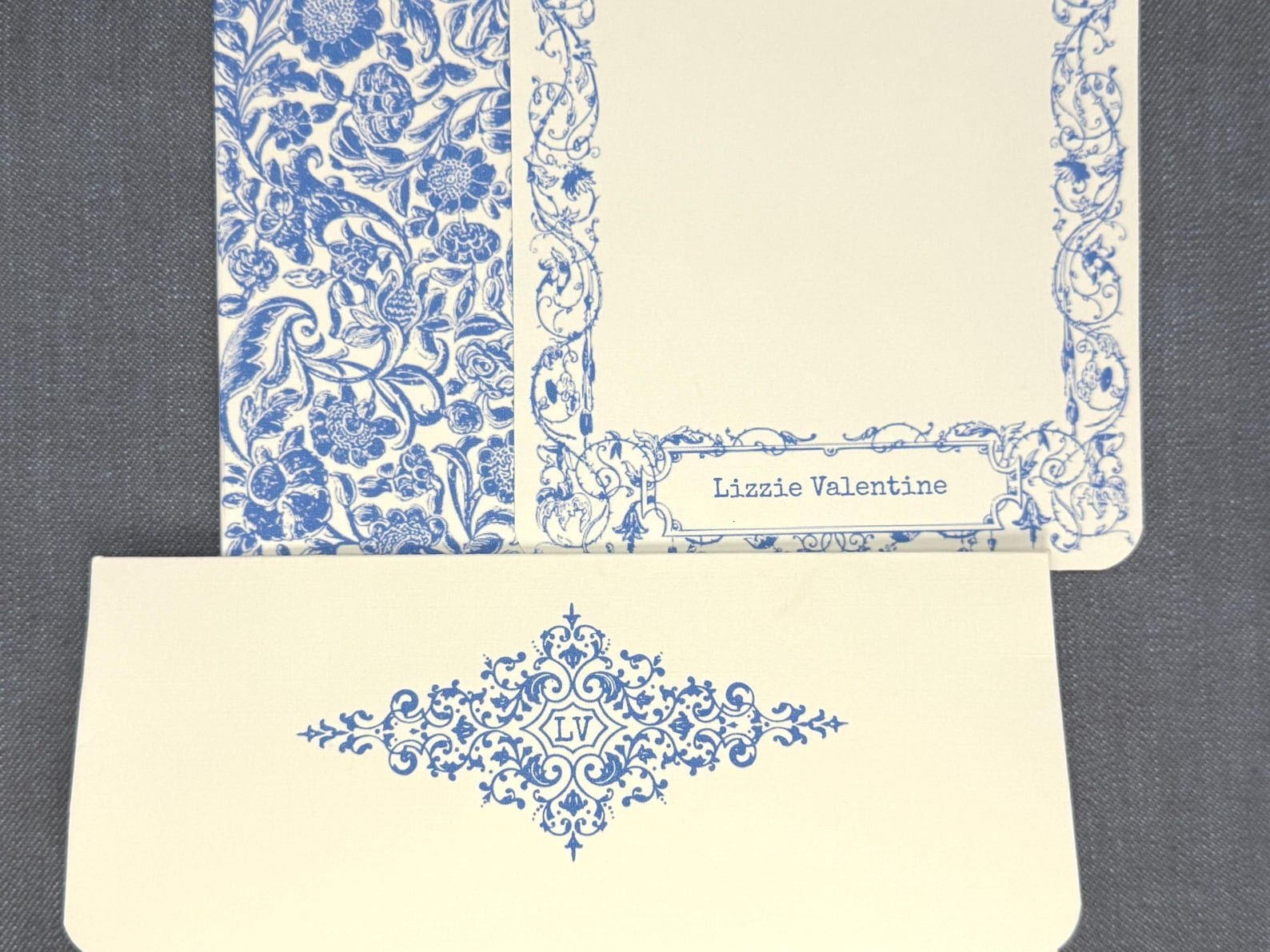 Personalized French Toile Stationery Set: Handmade Notecards - Etsy