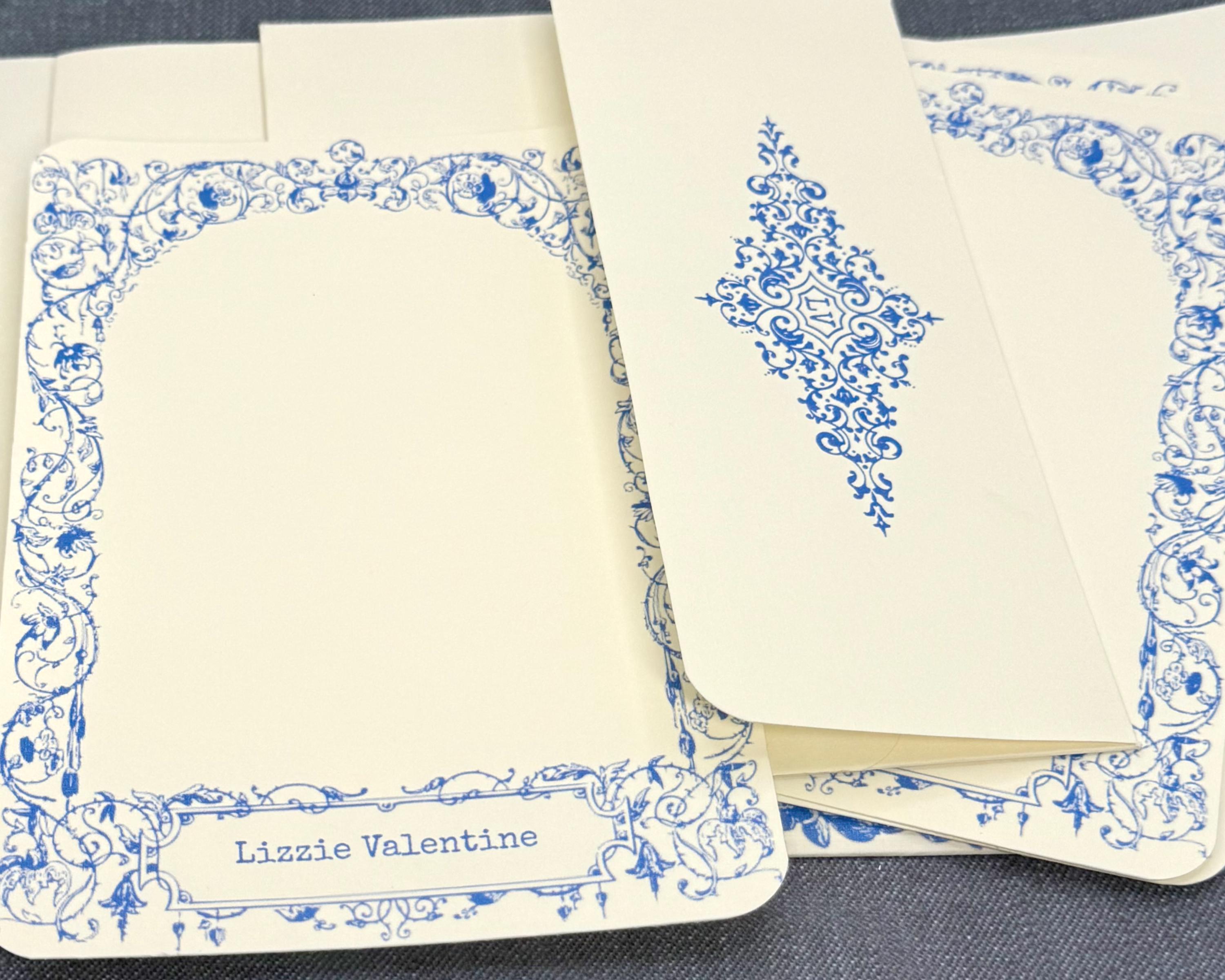 Personalized French Toile Stationery Set: Handmade Notecards - Etsy