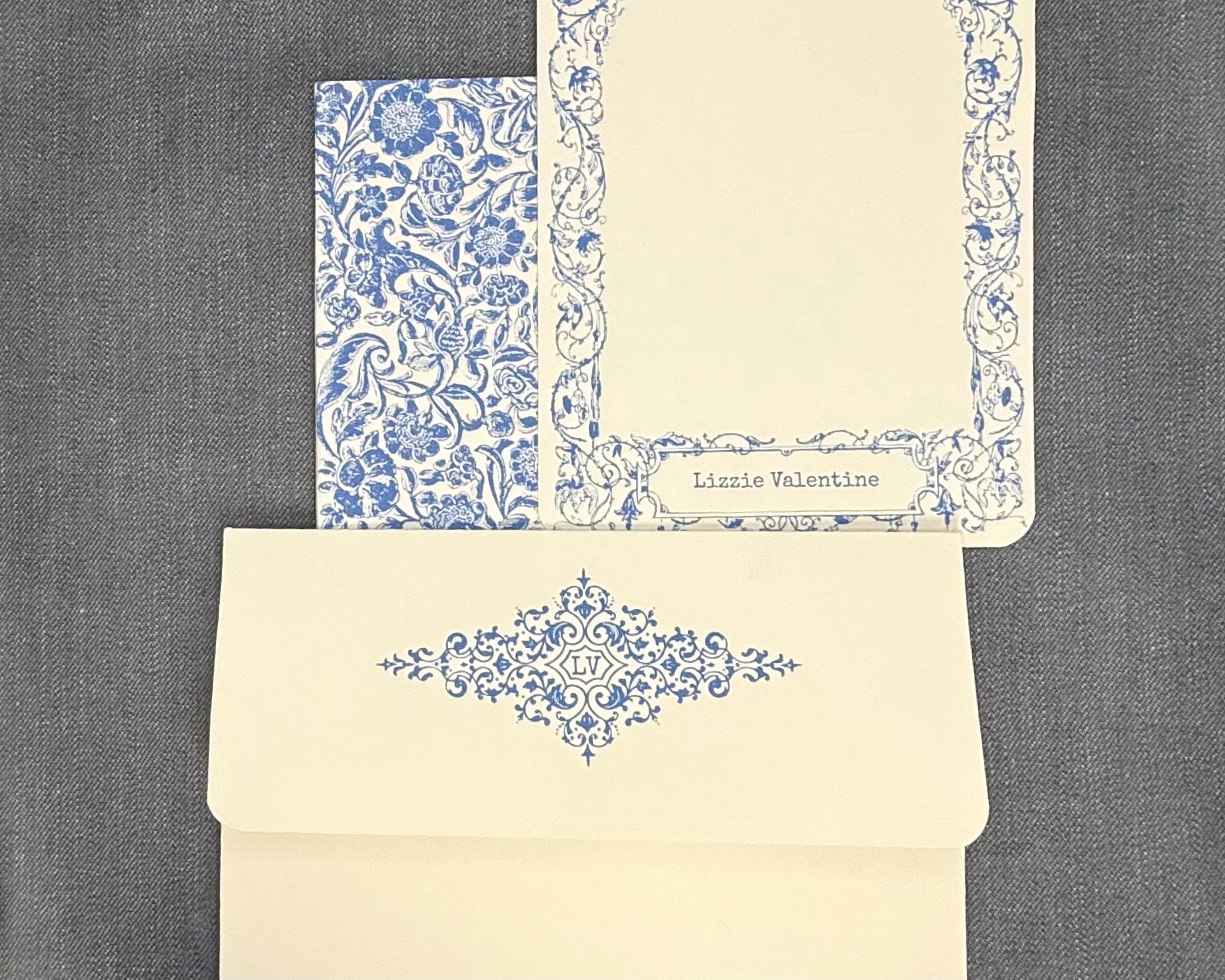 Personalized French Toile Stationery Set: Handmade Notecards - Etsy
