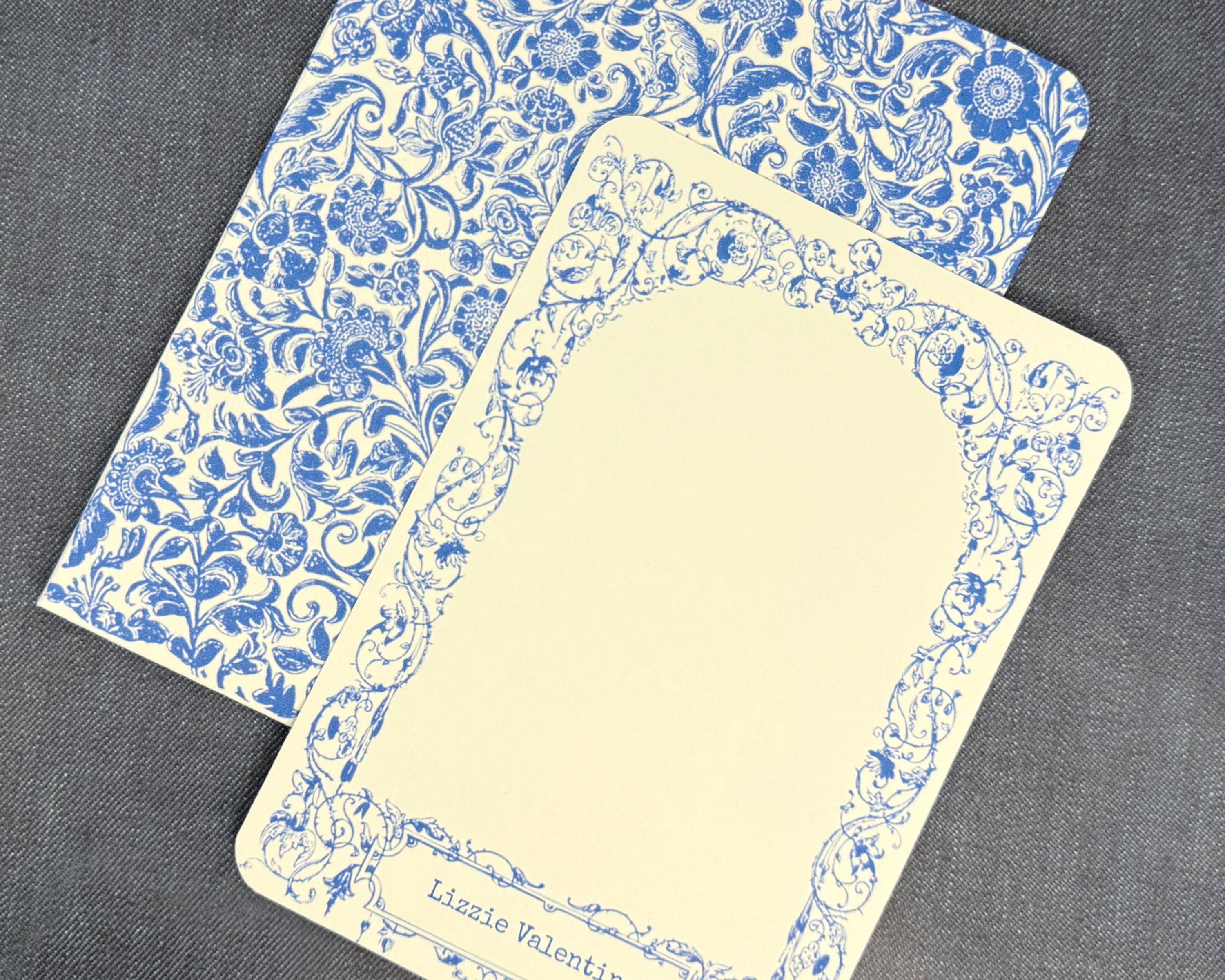 Personalized French Toile Stationery Set: Handmade Notecards - Etsy