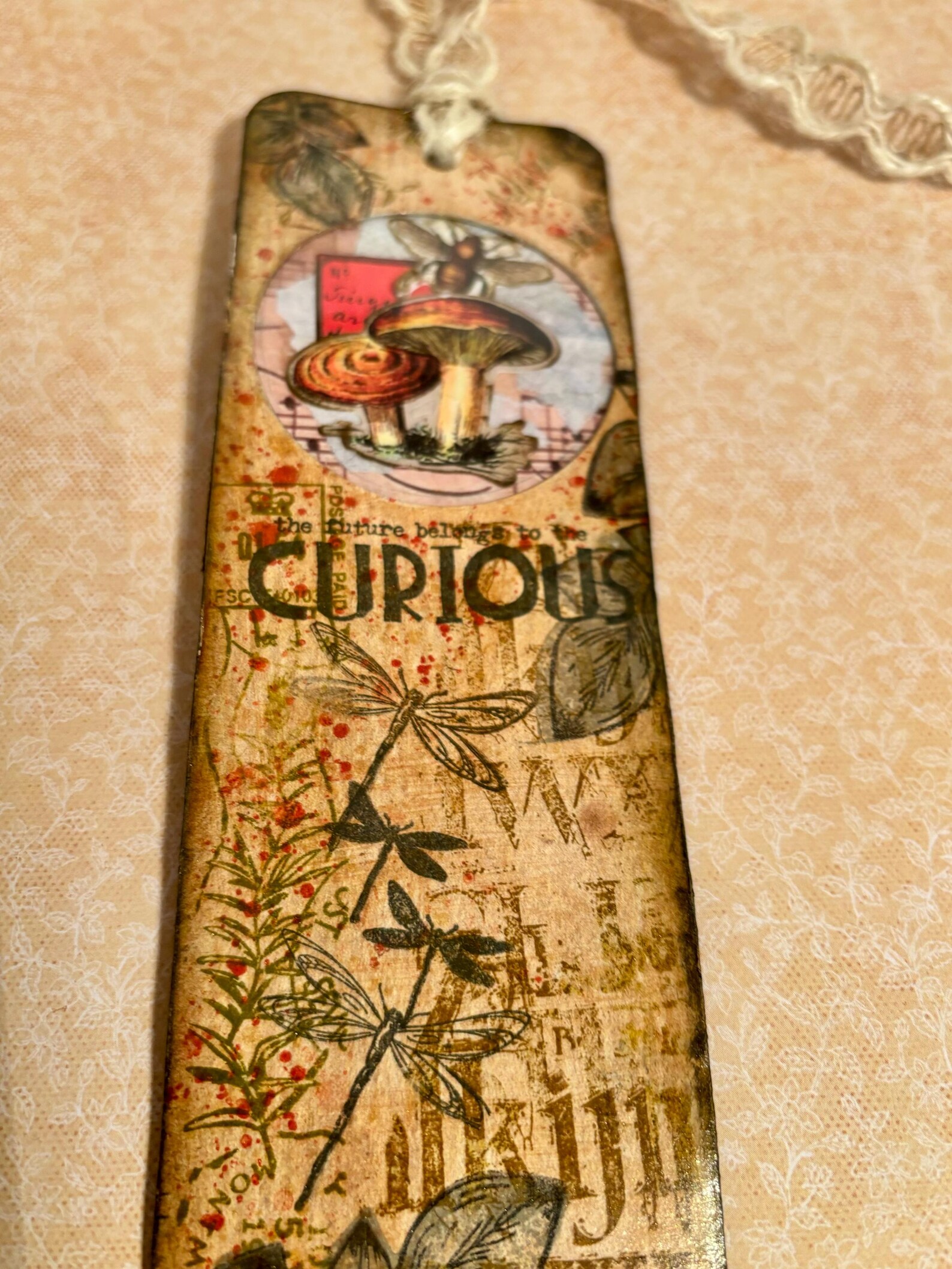 Mushroom Specimen Window Junk Journal Tag or Bookmark With Cottage Core ...