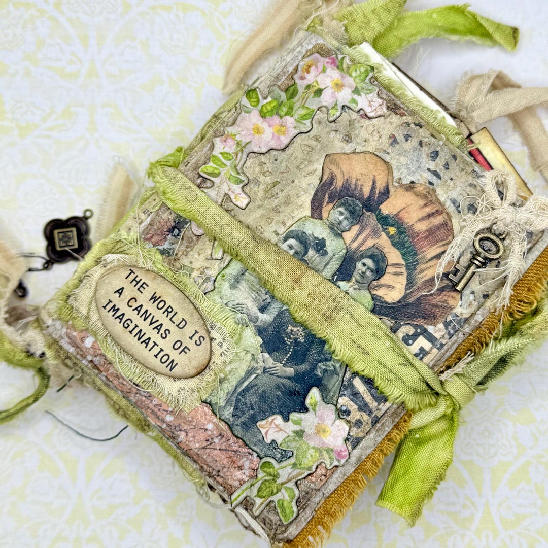 Handmade Journal Mini Grunge Junk Journal, Vintage Tim Holtz Style ...