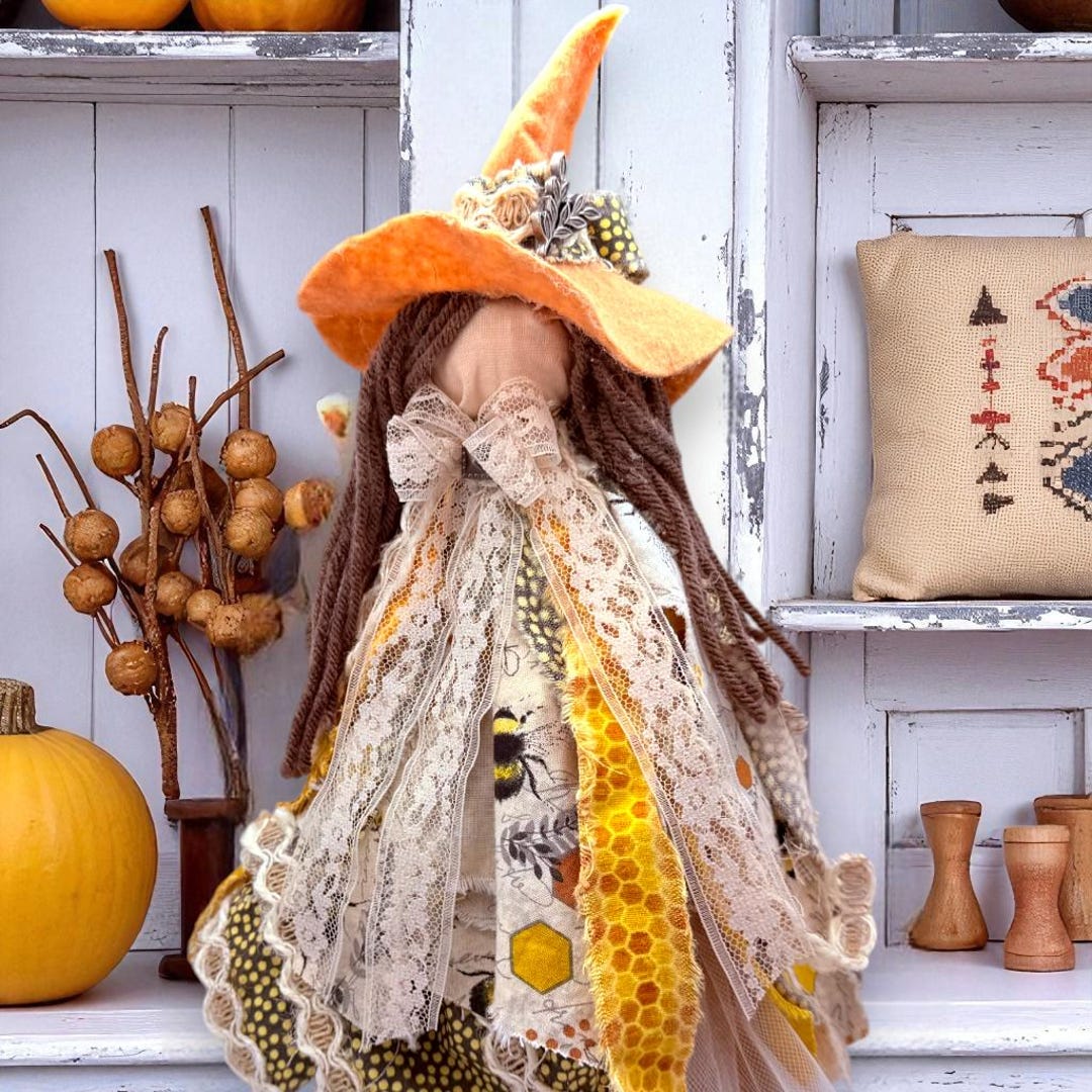 Rustic Harvest Kitchen Witch Doll: Whimsical Witchcore Spirit Ornament ...