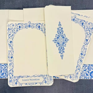 Personalized French Toile Stationery Set: Handmade Notecards - Etsy