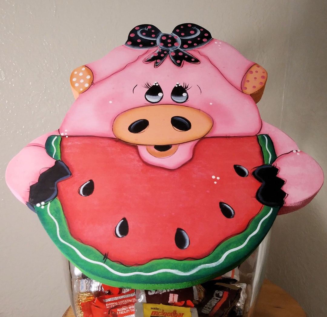 Pig Jar Lids/ Cookie Jar Lids/ Kitchen Décor/ Gallon Size ONLY ...