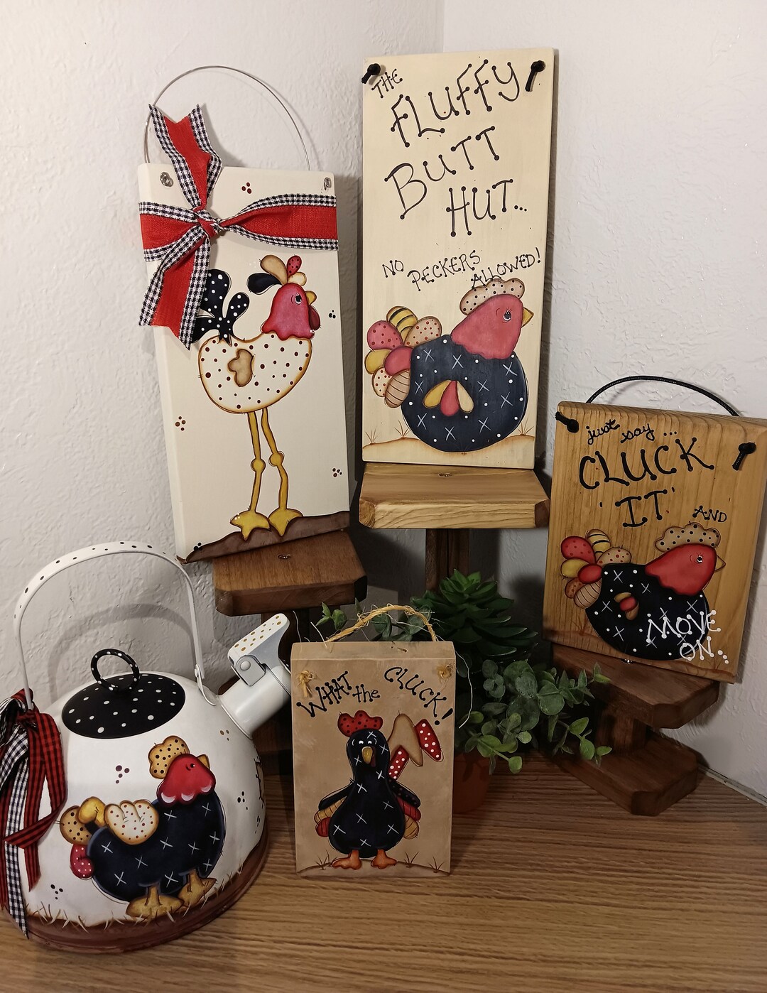 Sassy Chicken Signs/ Chicken Humor/ Kitchen Wall Art/ Hand Painted ...