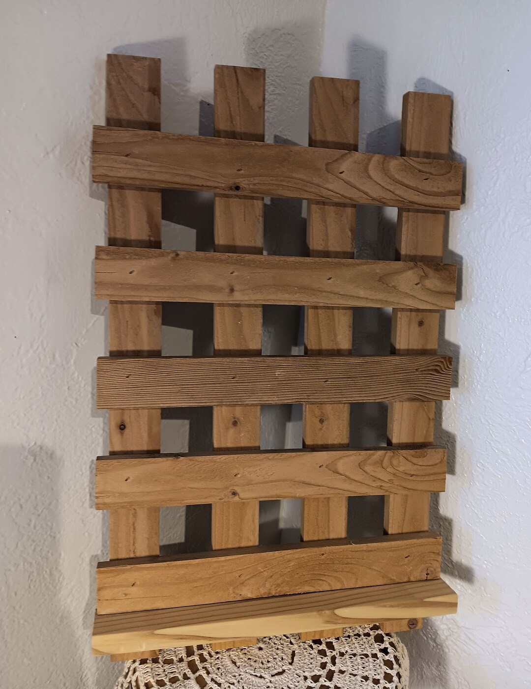 Wood Wall Shelf, Cedar Slate Shelf, DIY Shelf, Lattice Wall Art, 18 ...