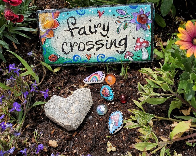 Fairy Garden Painted Brick Fairies Fairy Crossing - Etsy