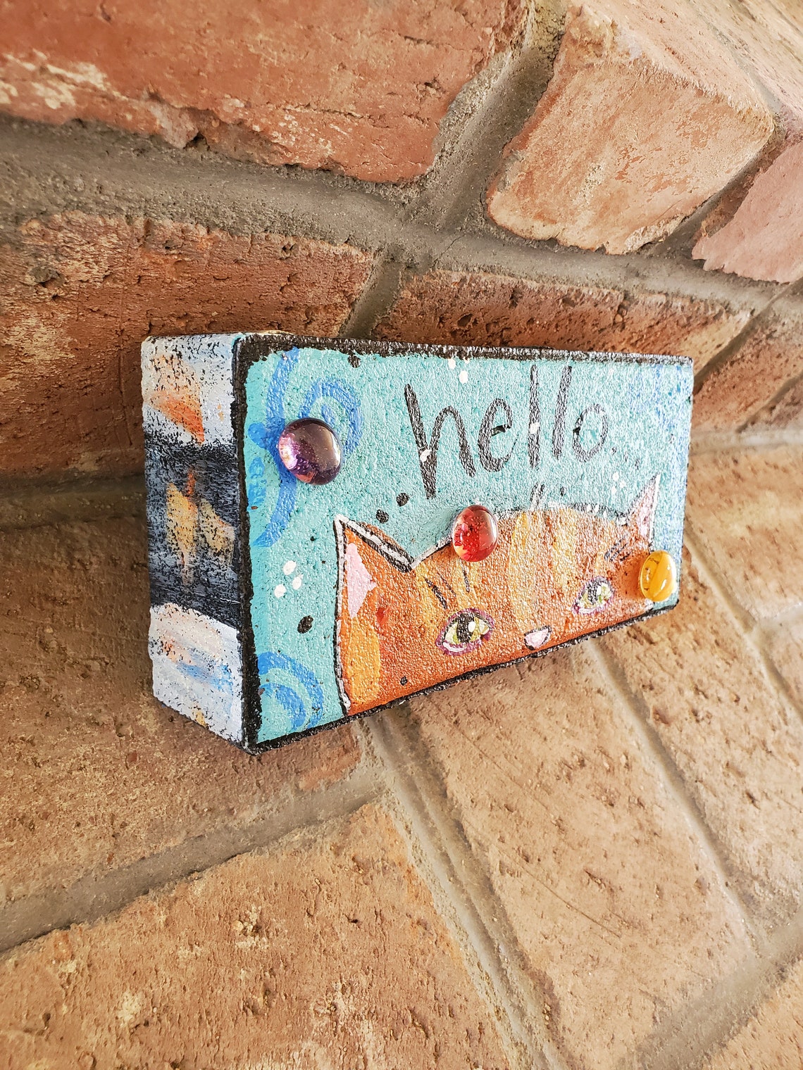 Painted Brick, Garden Brick, Cat, Cat Lovers, Cat Ladies, Garden Gift ...