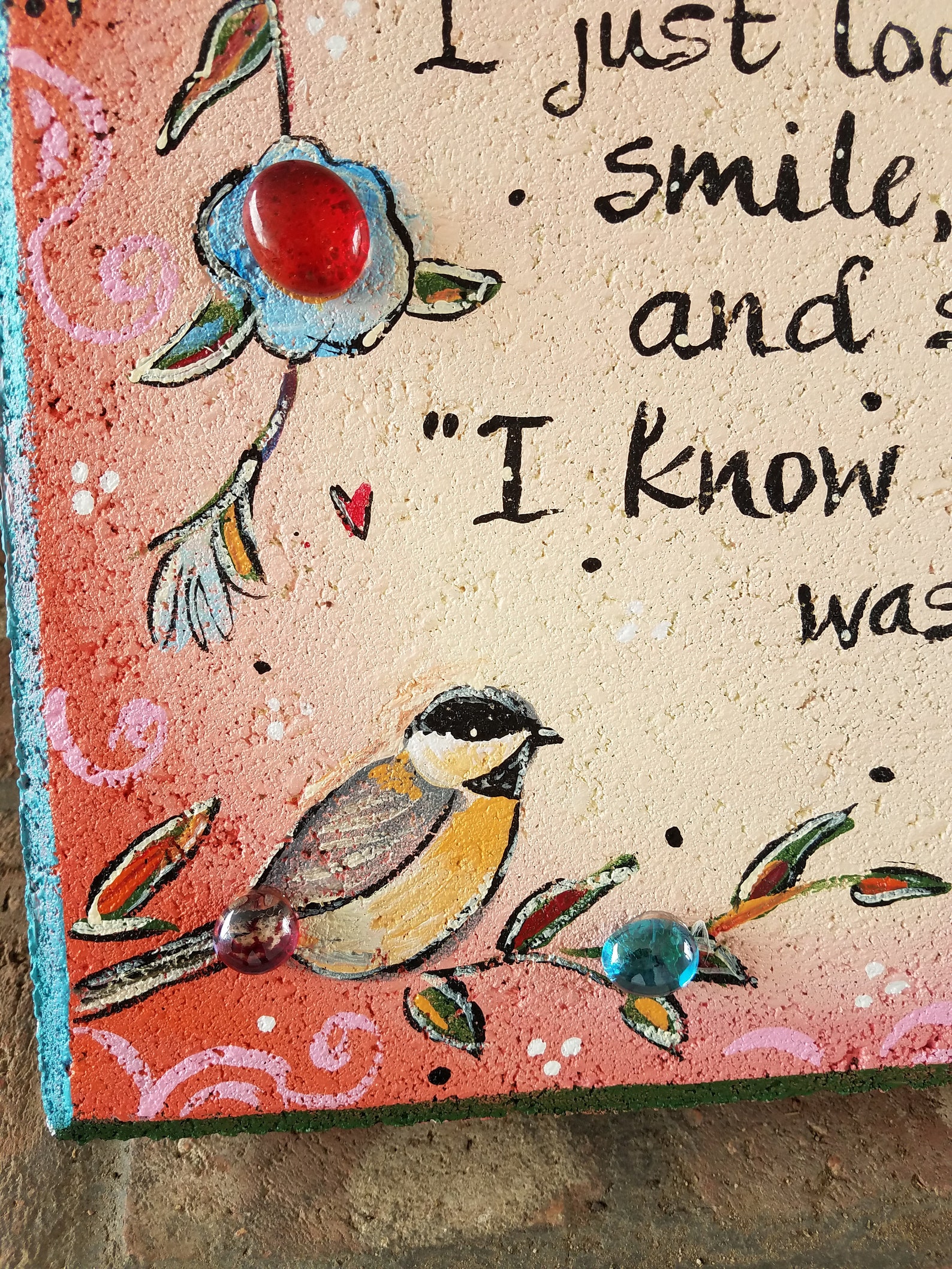 Sympathy Stone Stepping Stone Chicadees Whimsical Garden | Etsy