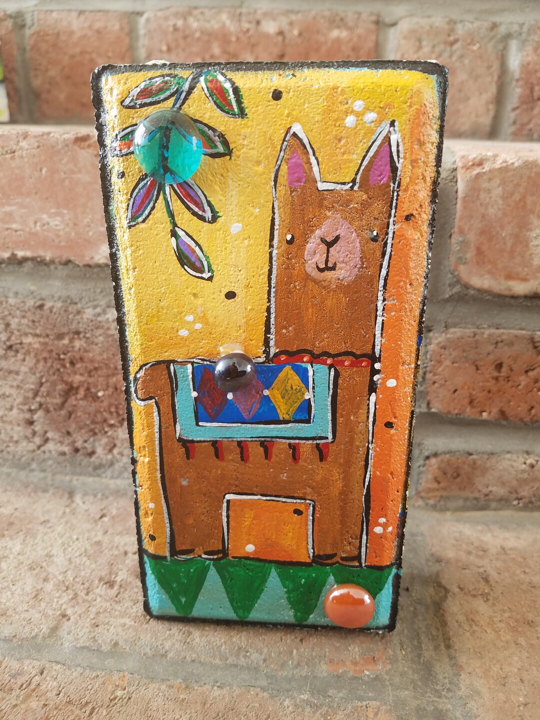Llama Brick, Painted Brick, Garden Brick - Etsy