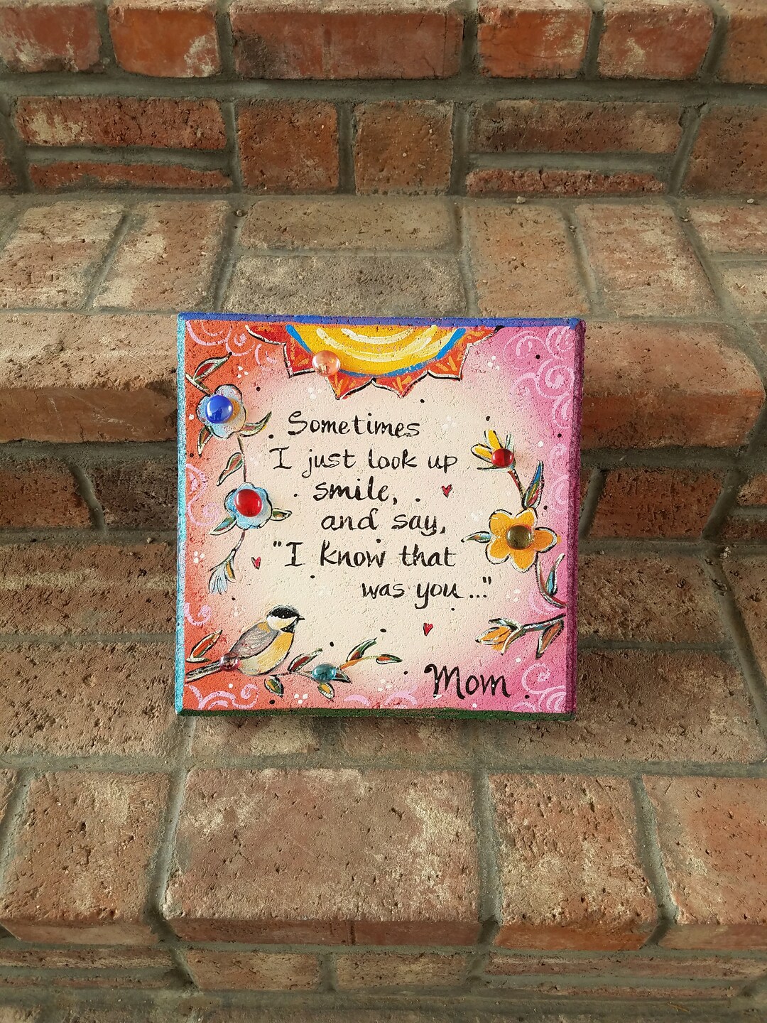 Sympathy Stone, Stepping Stone, Chicadees, Whimsical, Garden Art ...