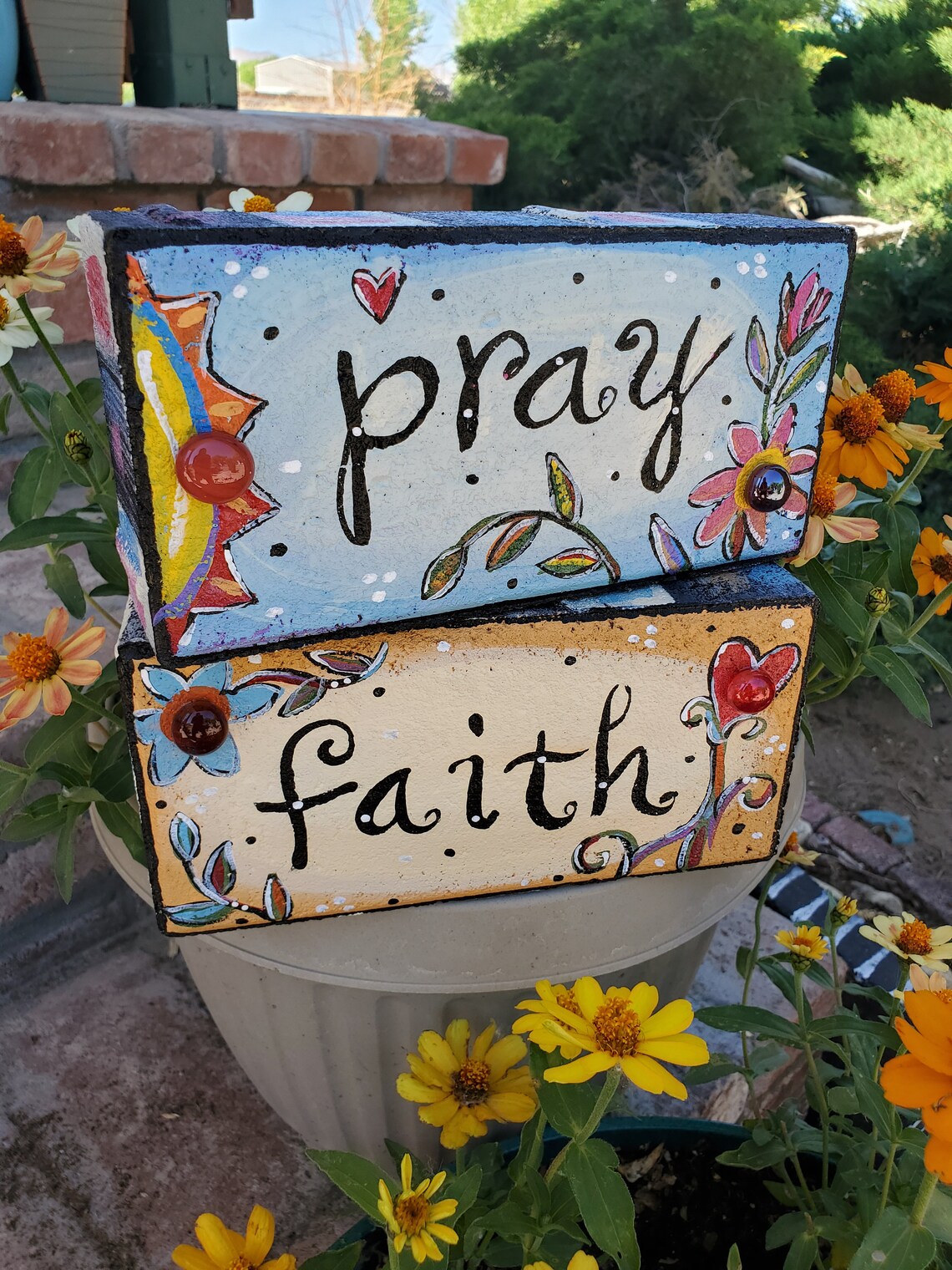 Painted Brick Garden Brick Faith Religious Gift Faith - Etsy