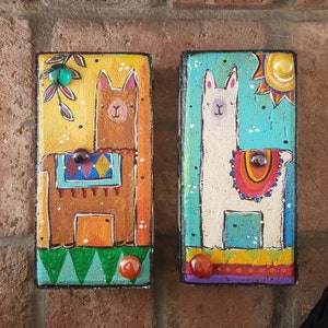 Llama Brick, Painted Brick, Garden Brick - Etsy