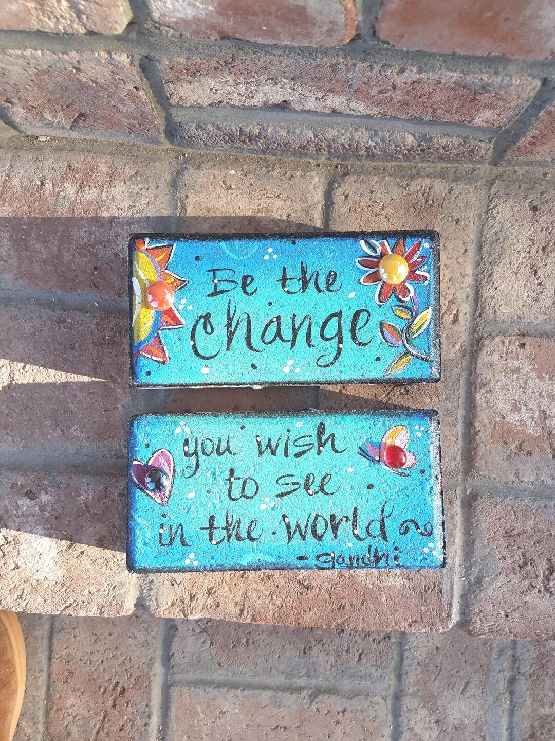 Be the Change, Painted Bricks - Etsy