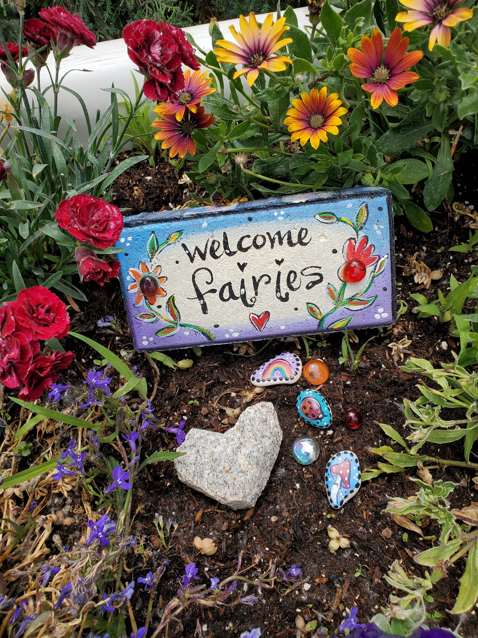 Fairy Garden Painted Brick Fairies Welcome Fairies | Etsy