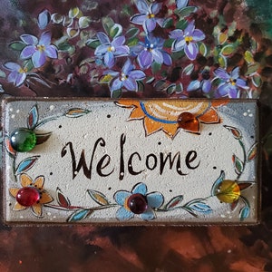 Welcome Brick, Garden Brick, Painted Brick - Etsy