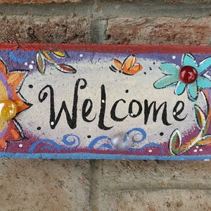 Garden Brick, Welcome - Etsy